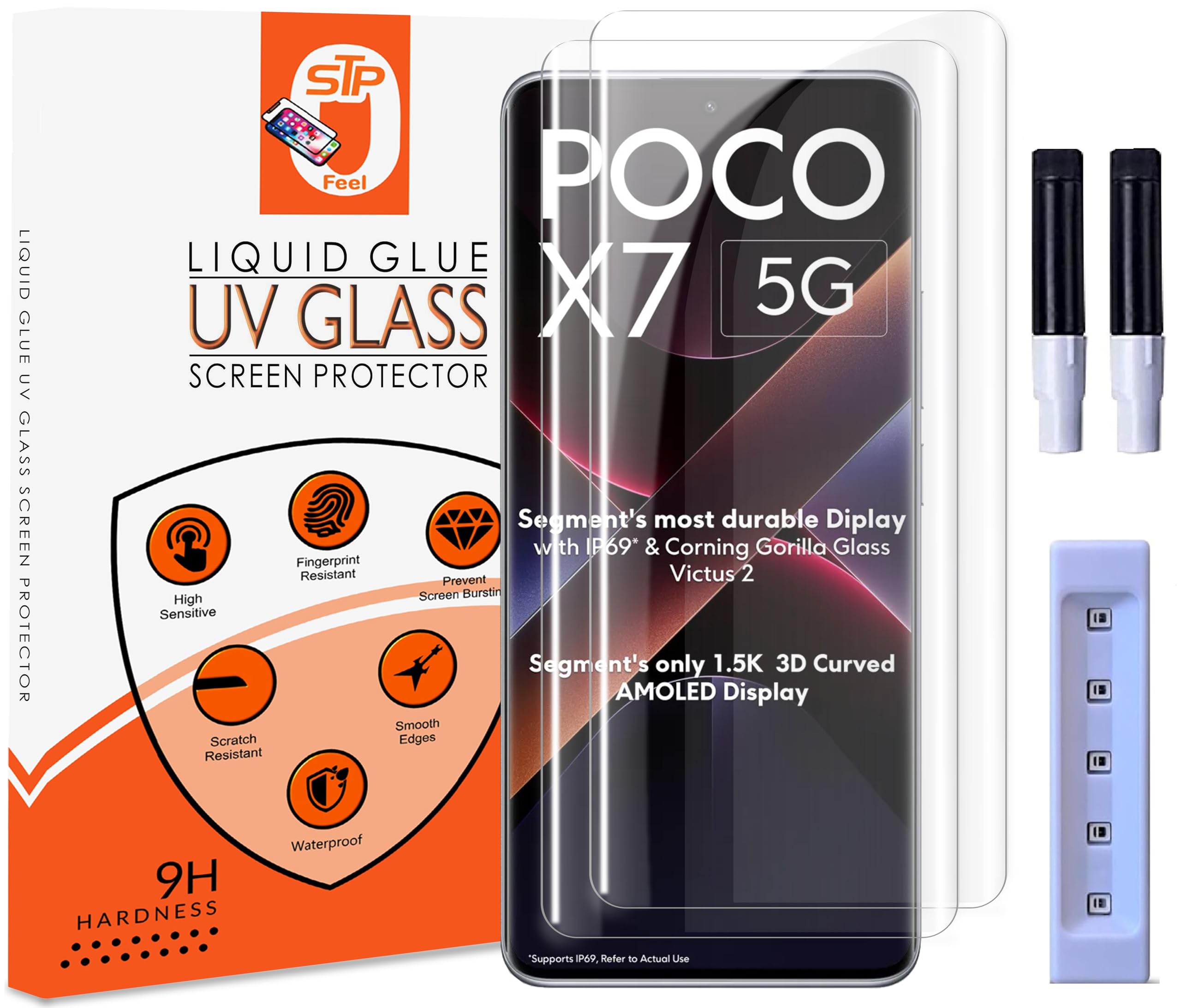 STP FEEL® Premium UV Tempered Glass Screen Protector Guard Compatible ...