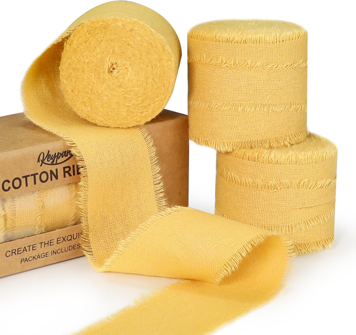 Amazon.com: Keypan Yellow Ribbon 1-1/2 x 15 Yards Handmade Cotton ...