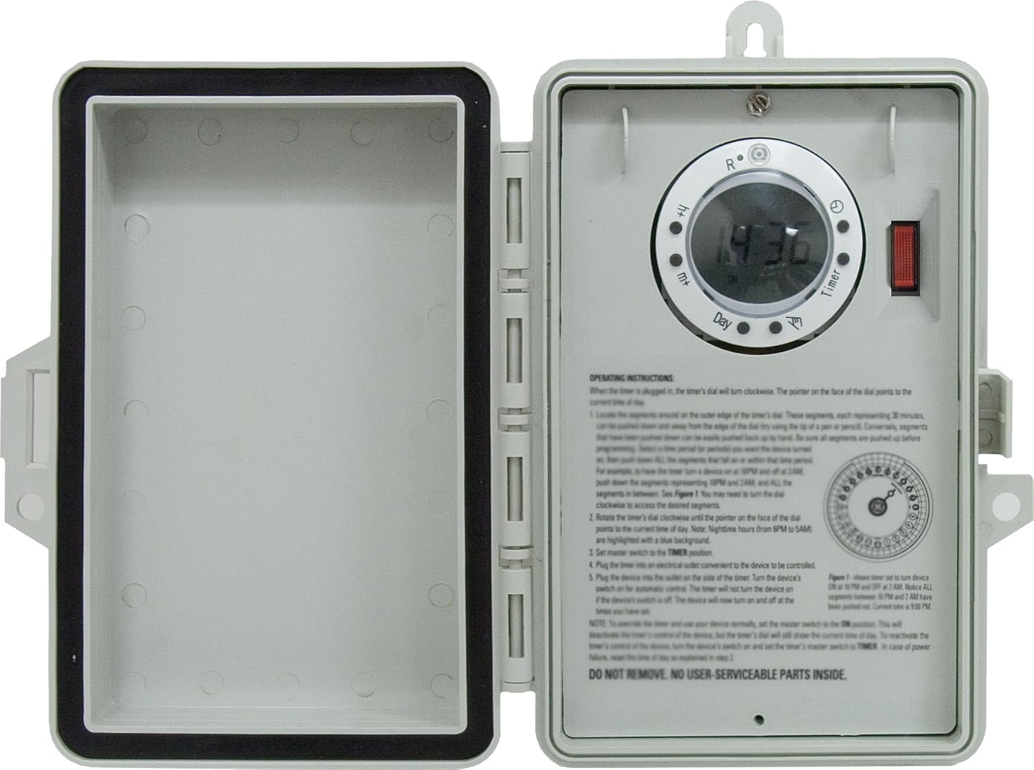GE 15132 Double-Pole/Double-Throw 7-Day Digital Timer, Plastic - Wall ...