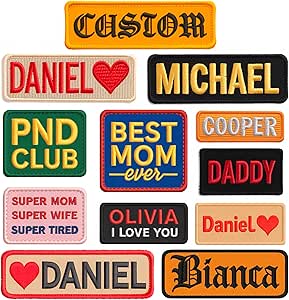 Amazon.com: Custom Embroidered Patches, Personalized Name Patches, Iron-On, Sew-On, Hook and ...