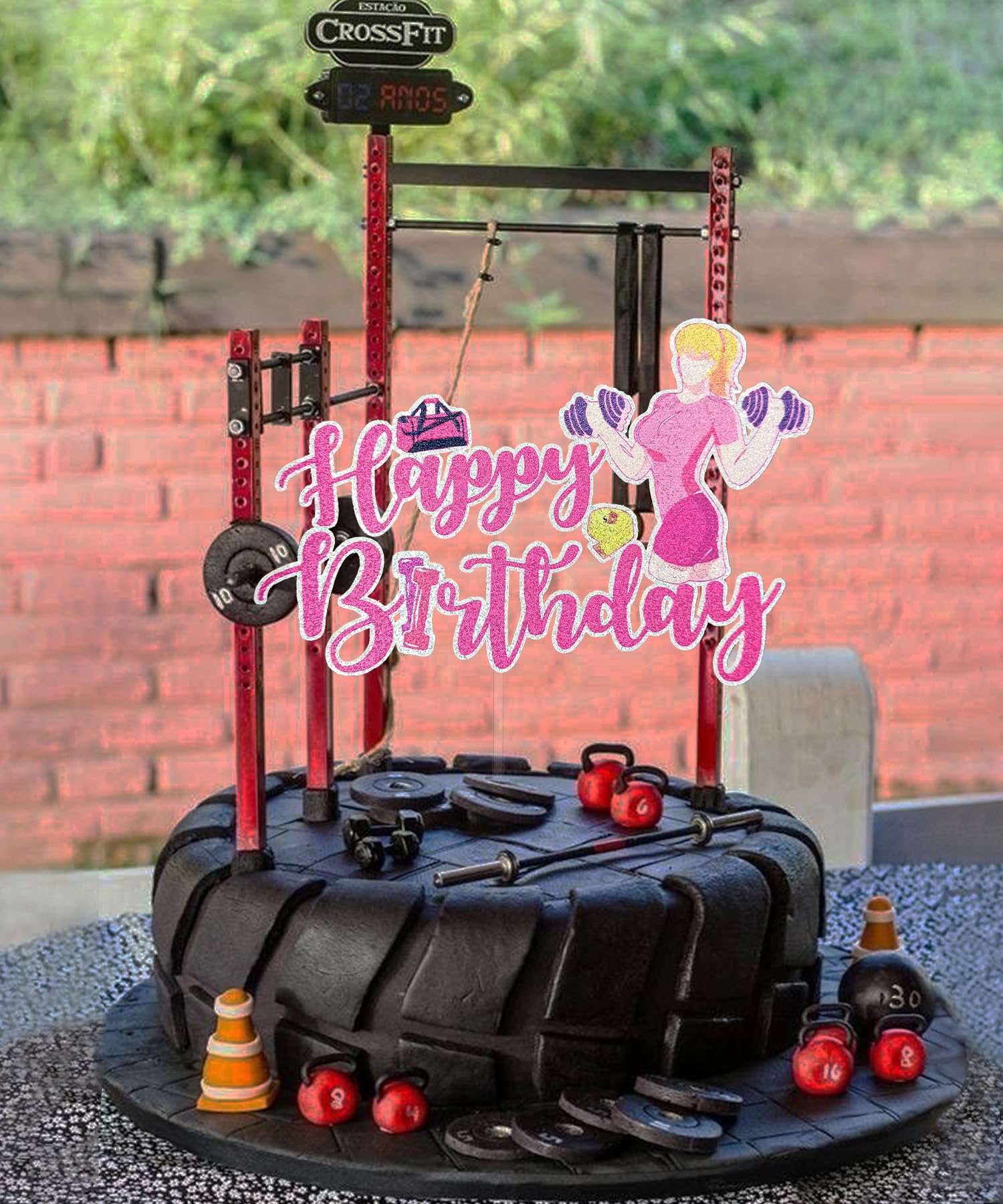 Snapklik.com : Female Gym Cake Topper, Weight Lifting Cake Topper ...