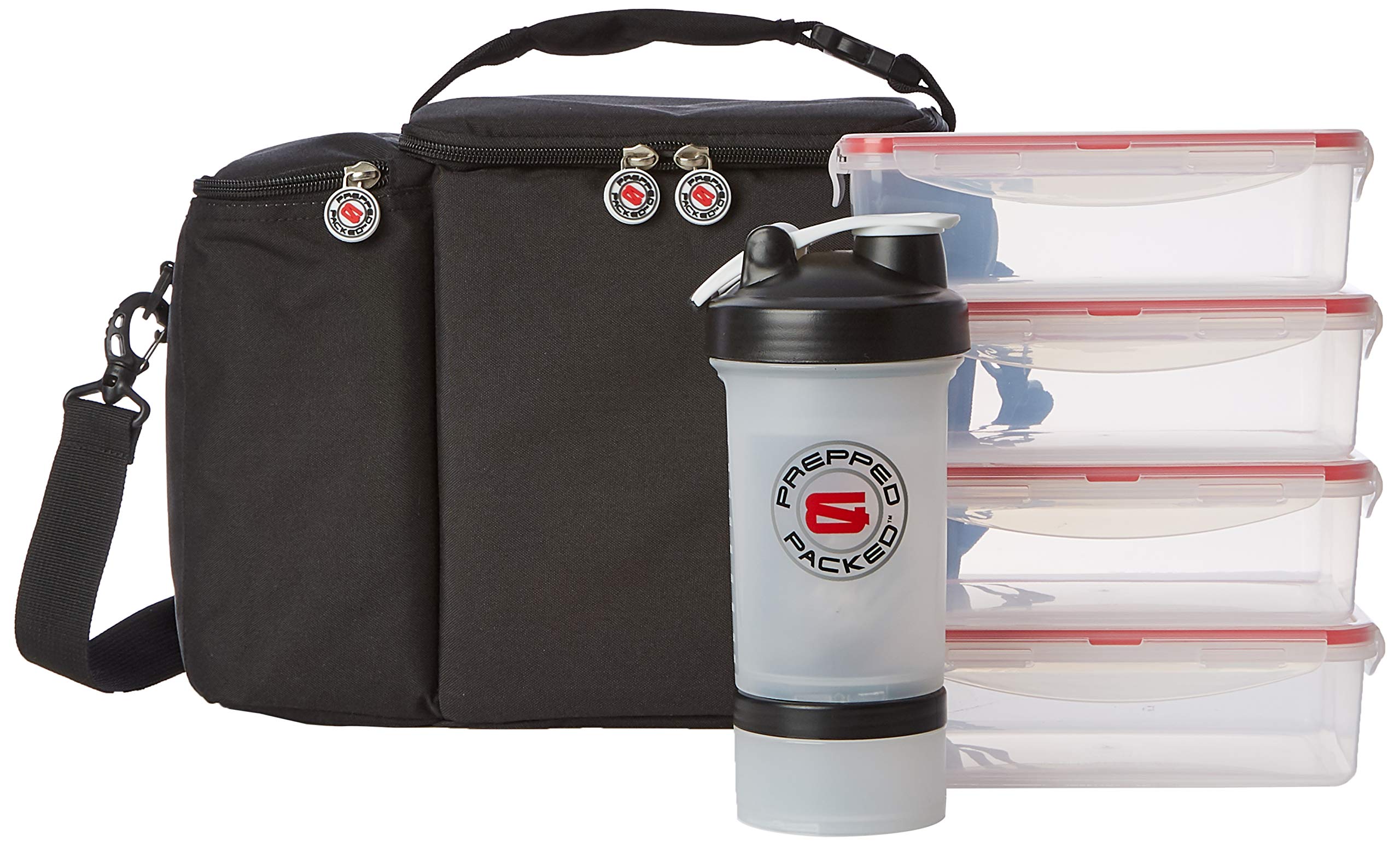 Buy Prepped and Packed Apollo Meal Prep Bag Set, 4 Dual Clip Food ...