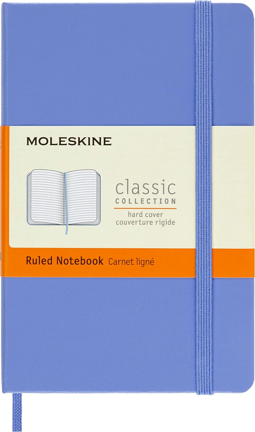 Amazon.com: Moleskine Classic Notebook, Pocket, Ruled, Hydrangea Blue ...