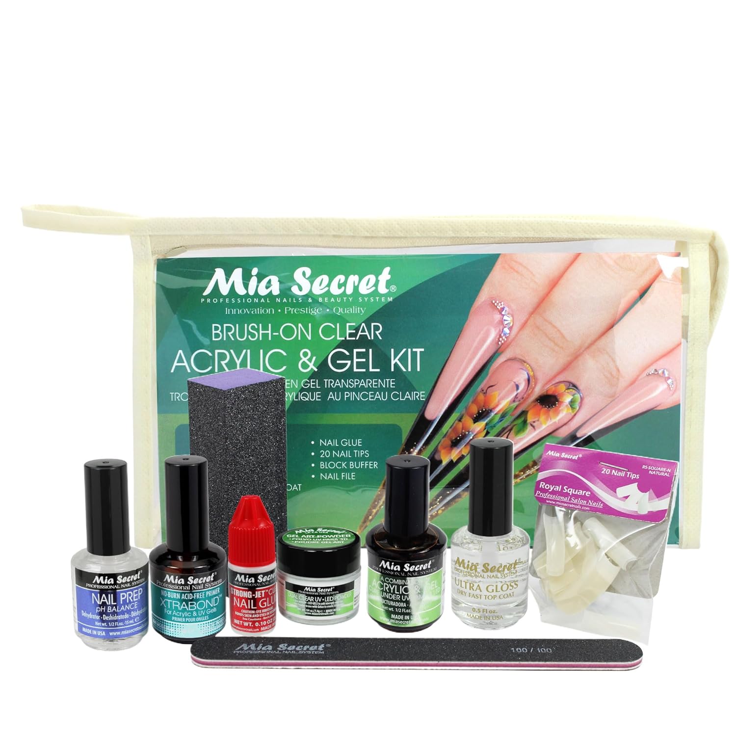 Amazon.com: Mia Secret Cepillo en acrílico transparente y gel 9 uds.Kit ...