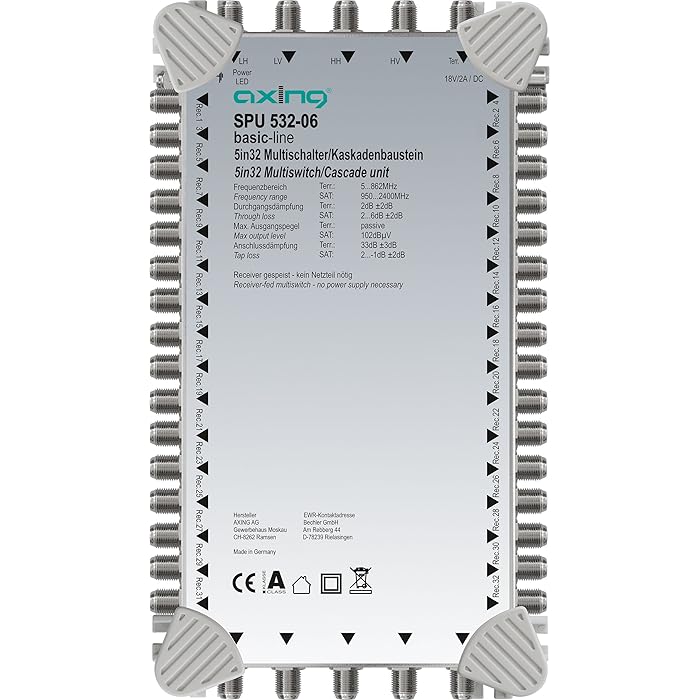 Buy Axing SPU 532-06 Multi-Switch 5 in 32 Receiver Powered Multiswitch ...