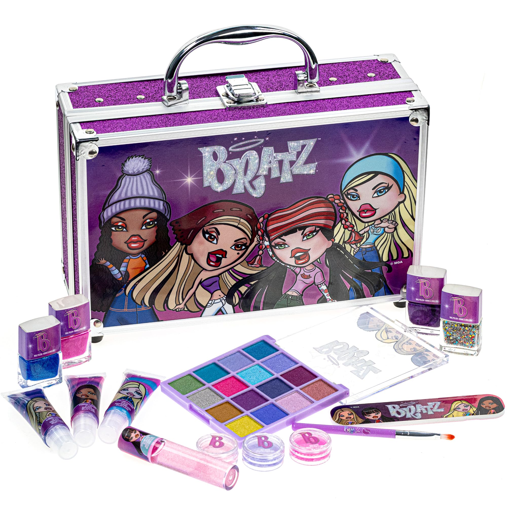 Amazon.com: Townley Girl Bratz Train Case Cosmetic Makeup Set Includes ...