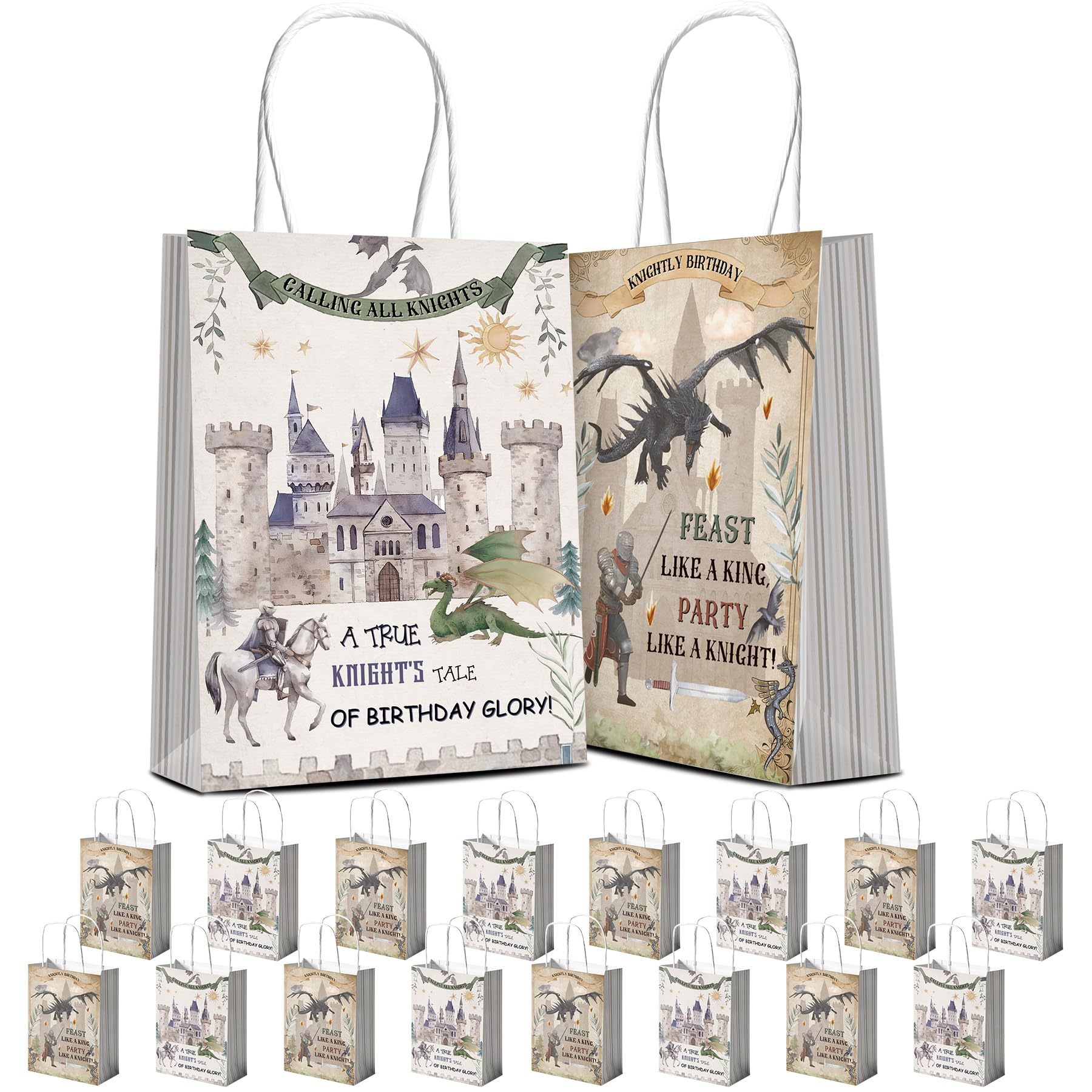 Amazon.com: KARAQY 16 Pcs Medieval Knight Gift Bags, Medieval Castle ...