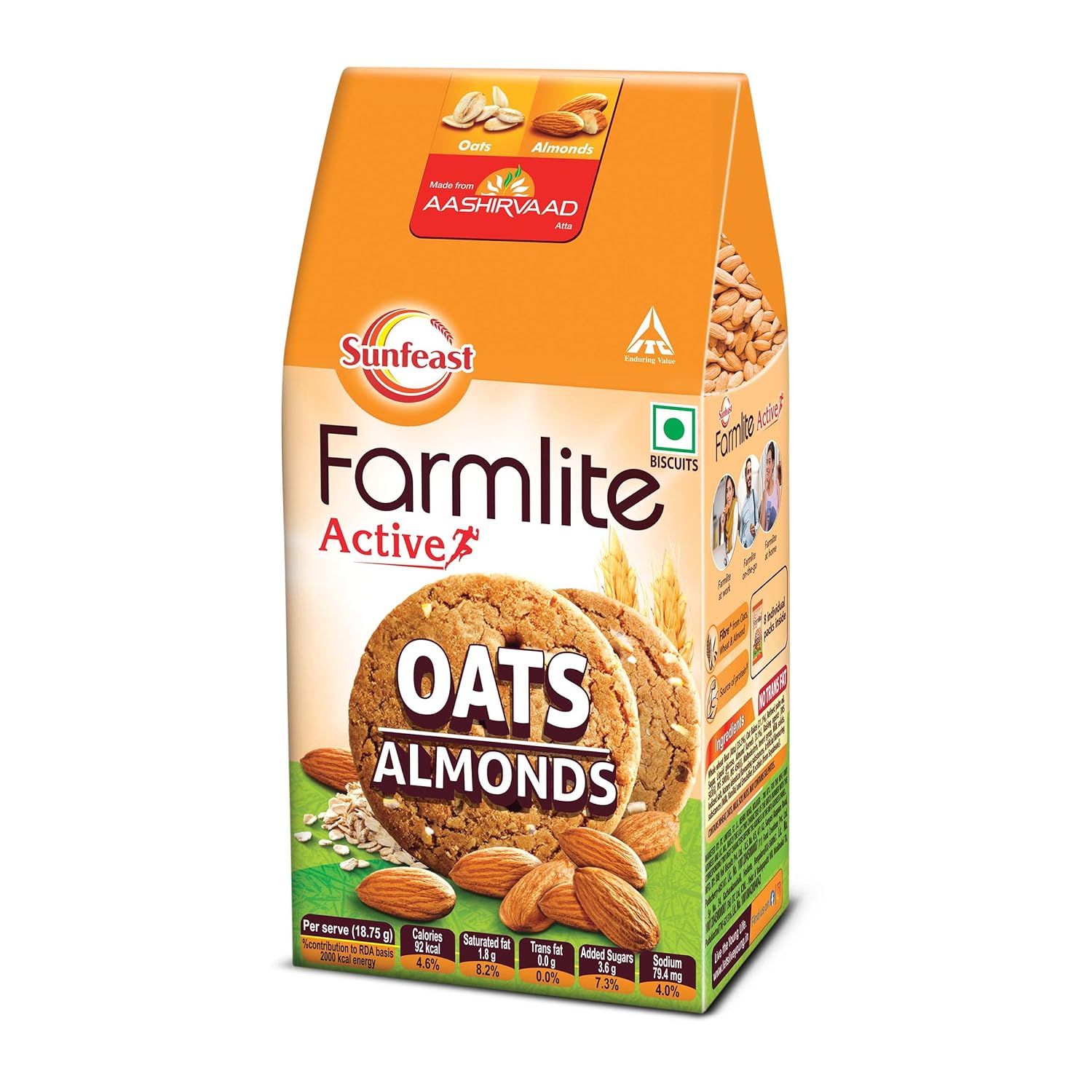 Sunfeast Farmlite Active Oats with Almonds Biscuits, 150g : Amazon.in ...