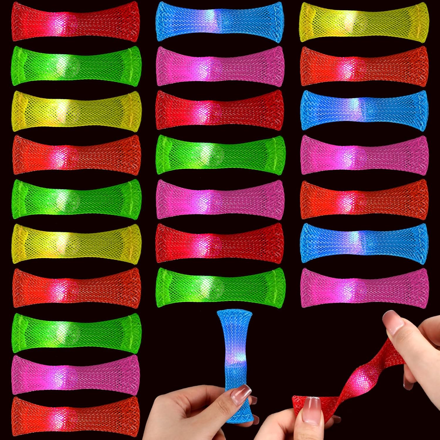 Amazon.com: VercanMonth 24 Pcs Light up Mixed Color Marble Mesh Fidget ...