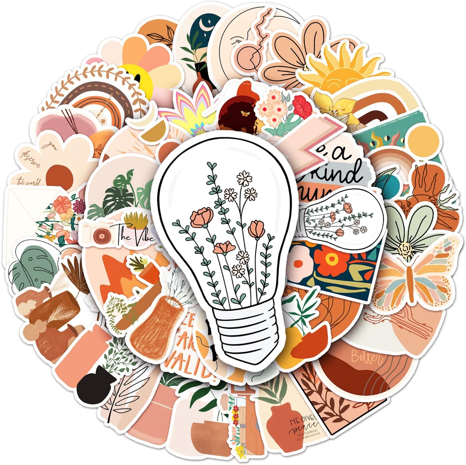 Amazon.com: Boho Stickers Aesthetic 100PCS Stickers Aesthetic for Adult ...