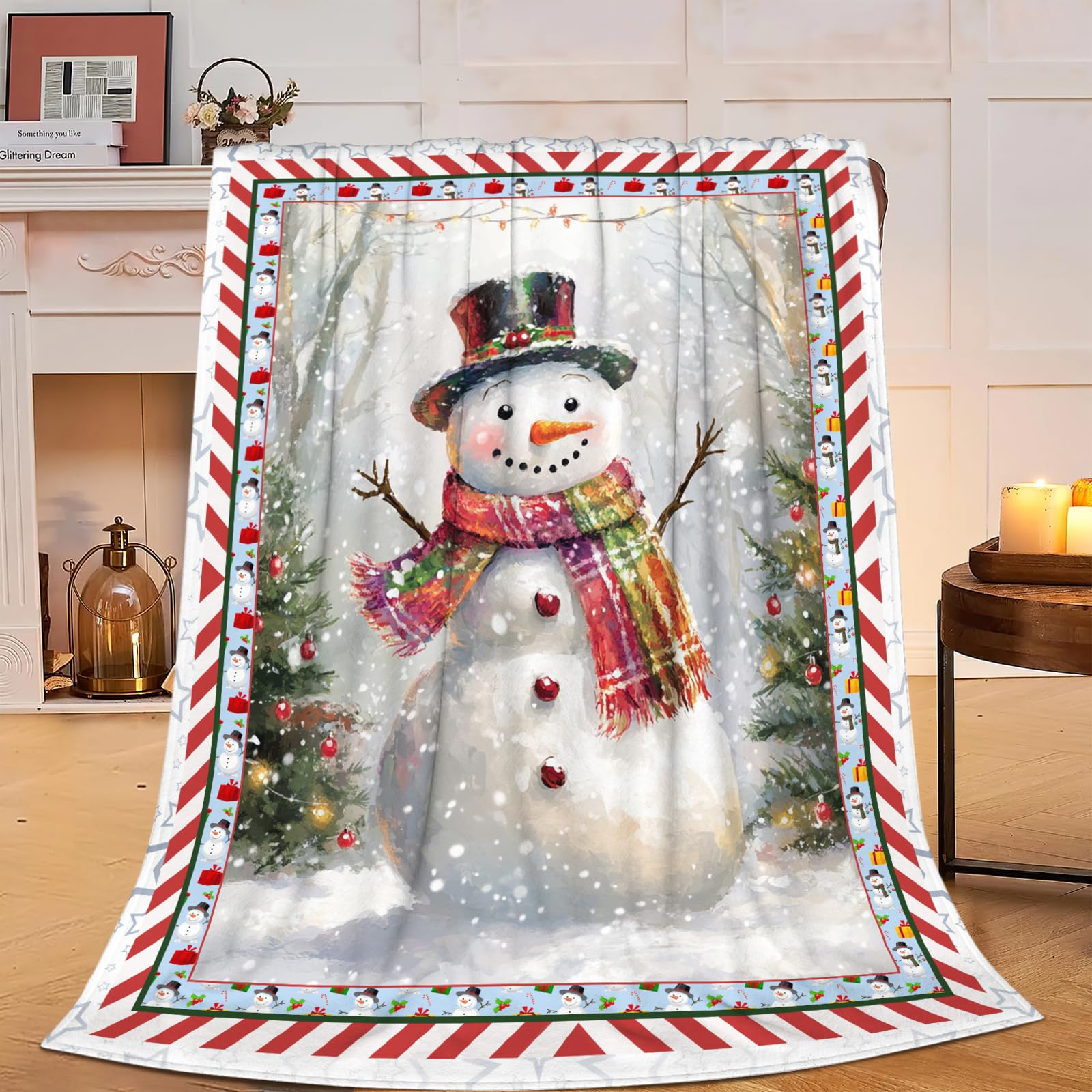 Amazon.com: Snowman Blanket Super Soft Warm Christmas Snowman Throw ...