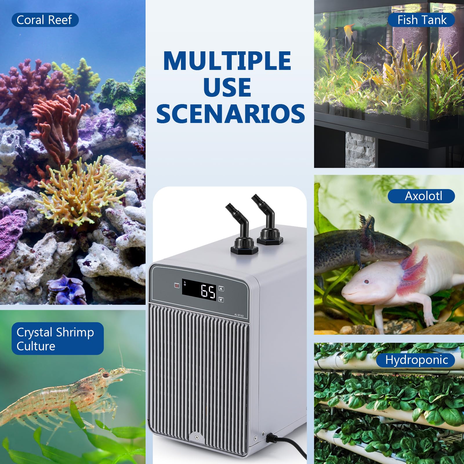 Snapklik.com : 1/10 HP Aquarium Chiller, 42 Gallon Water Cooling System ...