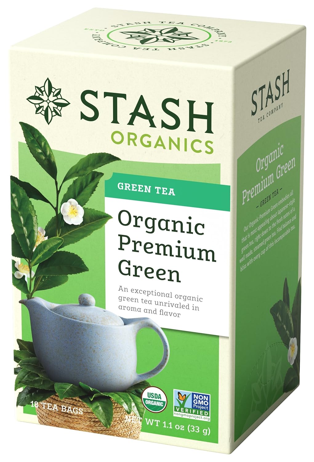Amazon.com : Stash Tea, Organic Premium Green Tea, 18 Count Box of Tea ...