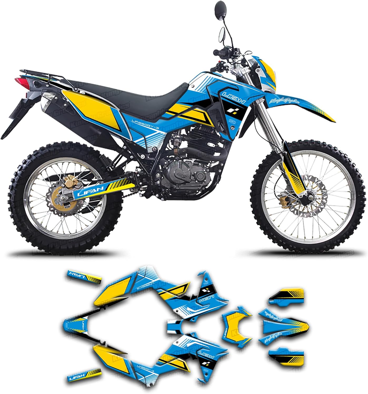 Amazon.com: Kungfu Graphics Custom Decal Kit for LIFAN Dirt Bike ...
