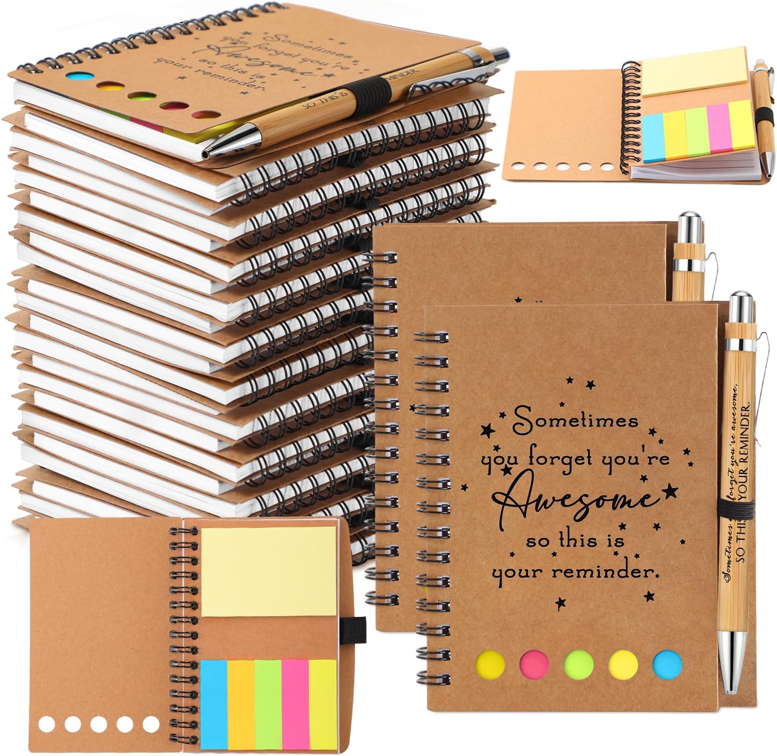 Amazon.com : 12 Pcs A5 Inspirational Spiral Notebook Bulk Appreciation ...