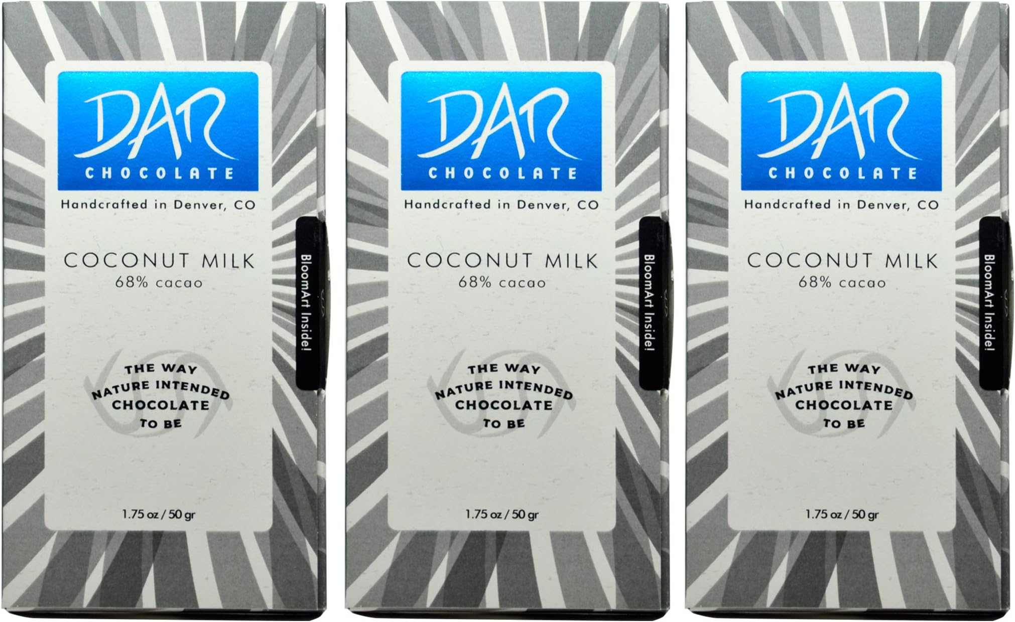 Amazon.com : DAR Chocolate - Coconut Milk (3 Pack) 68% Cacao Gourmet ...