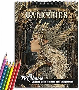 Amazon.com: TPLHOUSE Valkyries Coloring Book Spiral Bound for Adults ...