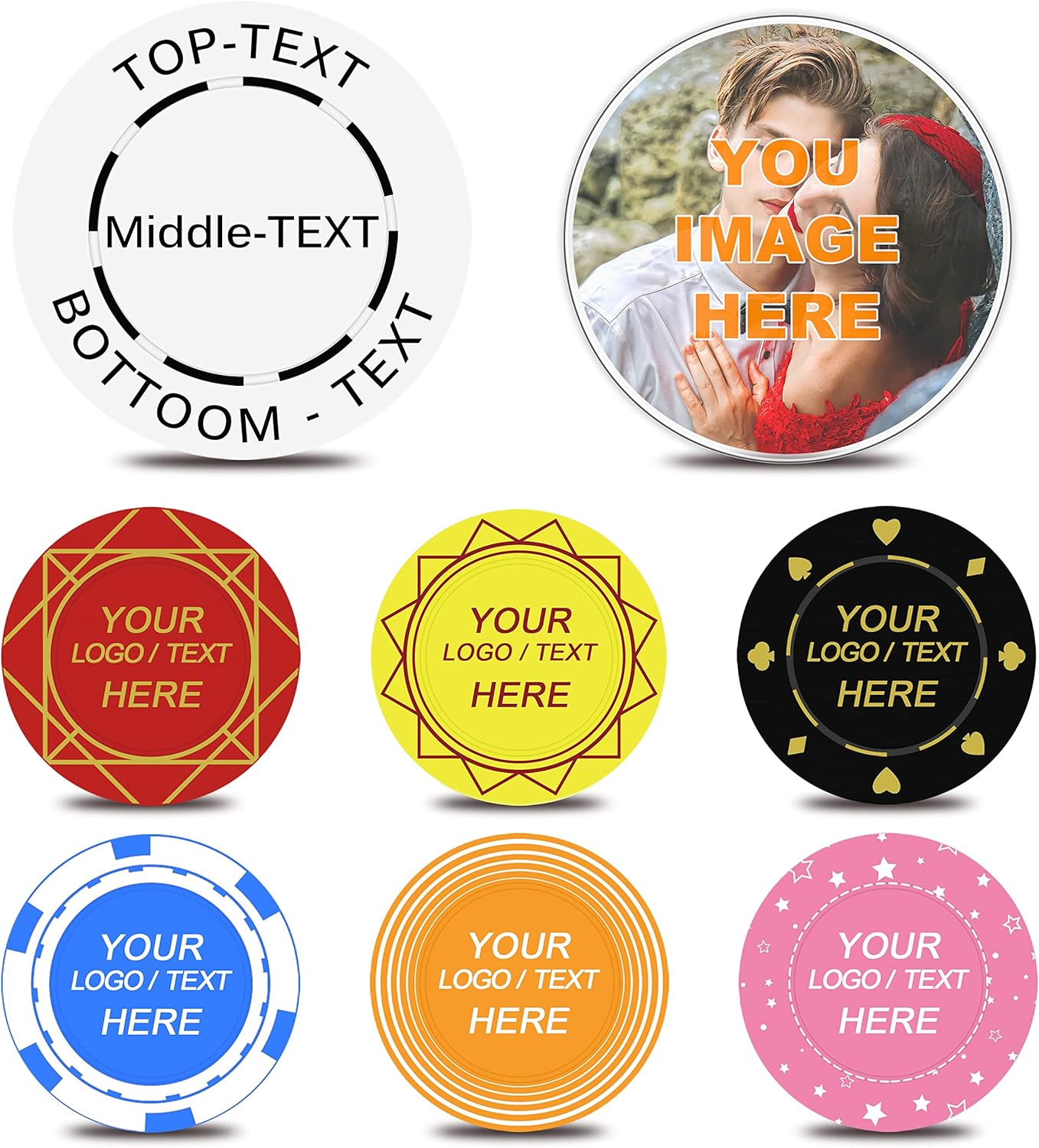 Amazon.com : Yhatsoer 100 Pcs Custom Plastic Poker Chips, Personalized ...