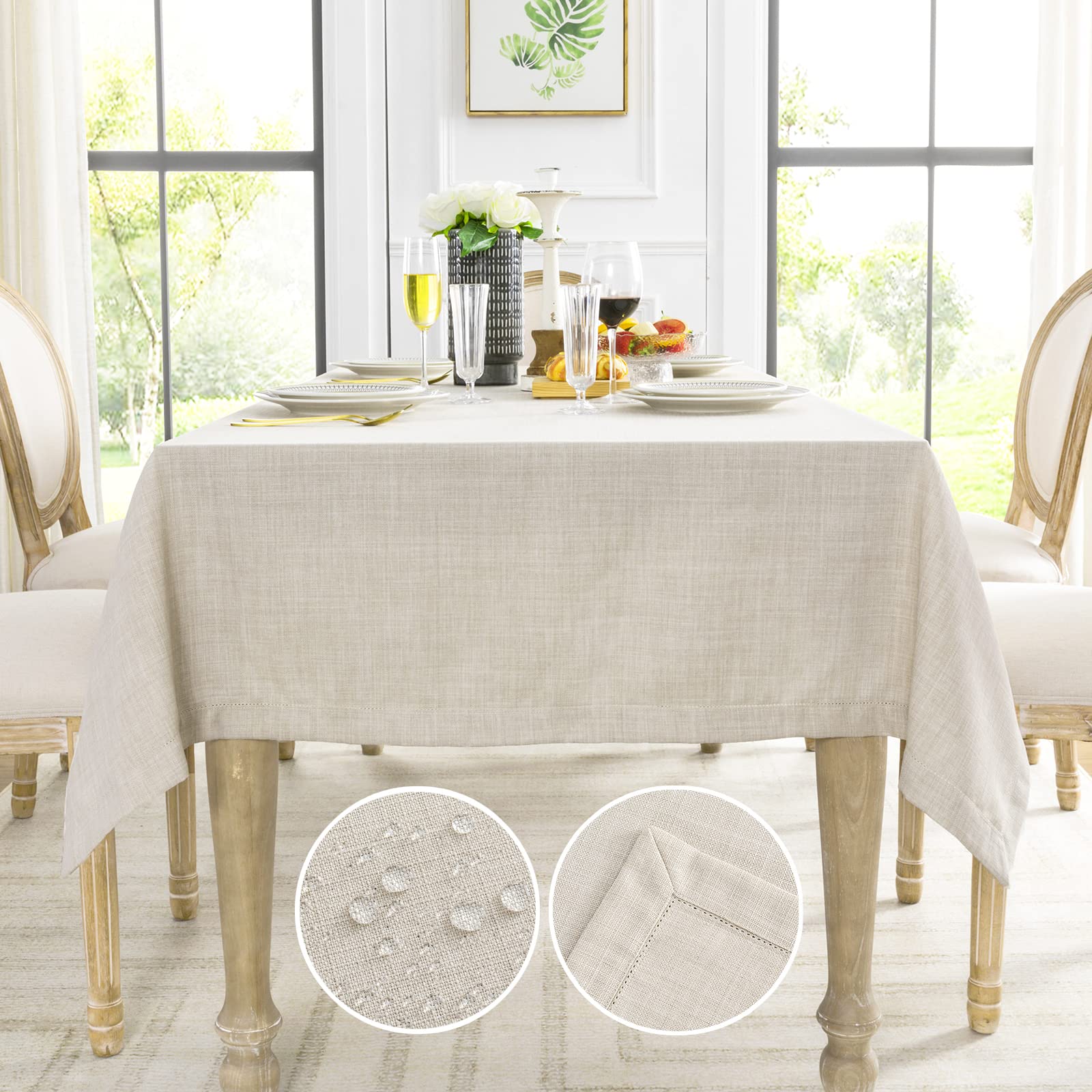 Amazon.com: EFFICINATURE Rectangle Tablecloth 52 x 70 Inch Linen ...
