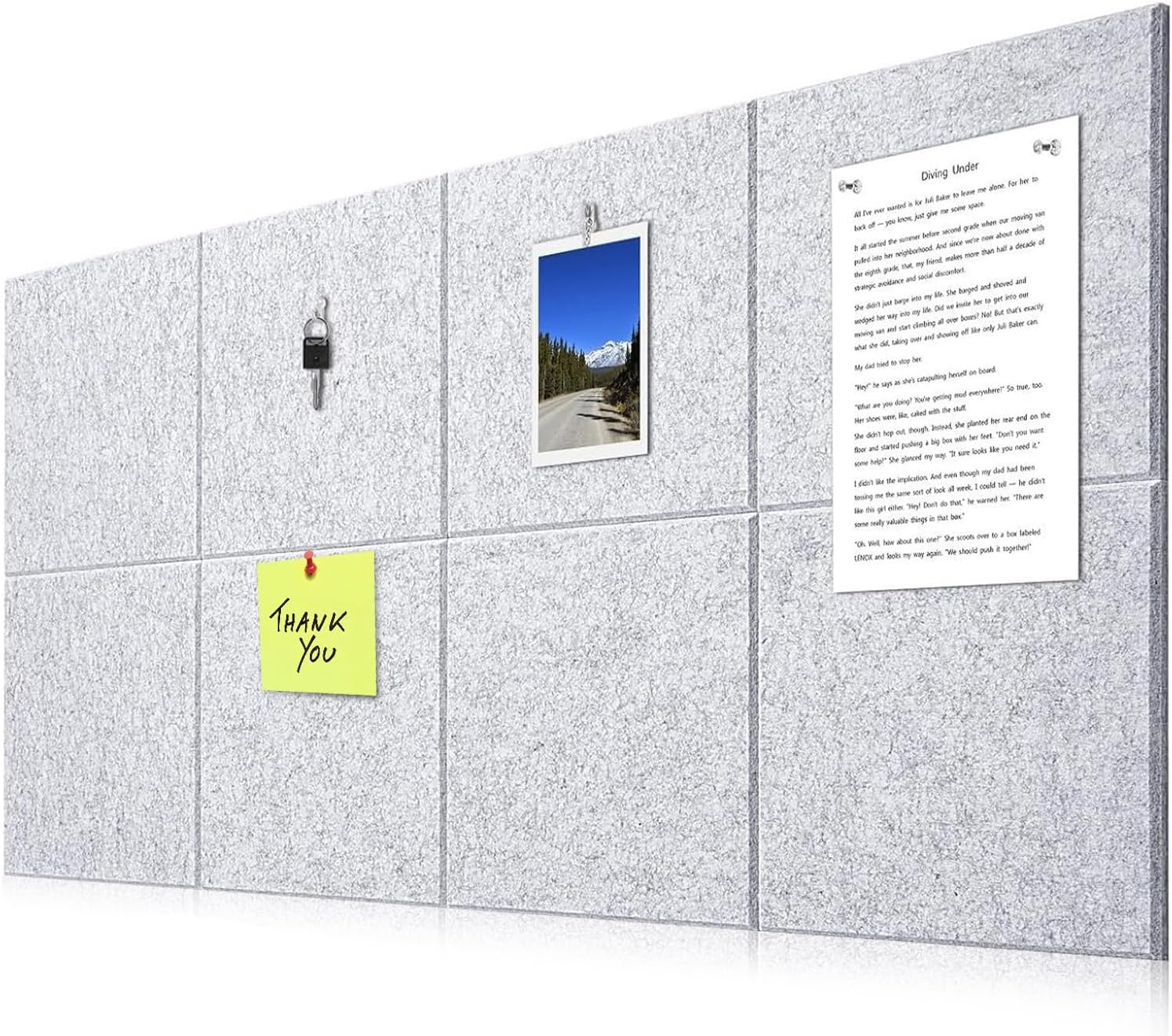 8 Pieces Felt Board, Pin Boards 30x30CM 9mm Cork Board Alternative Self ...