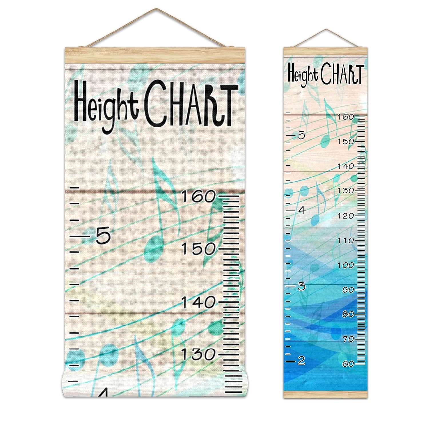 Amazon.com: Kids Growth Chart Blue Music Note on Wood Barn Wood Frame ...