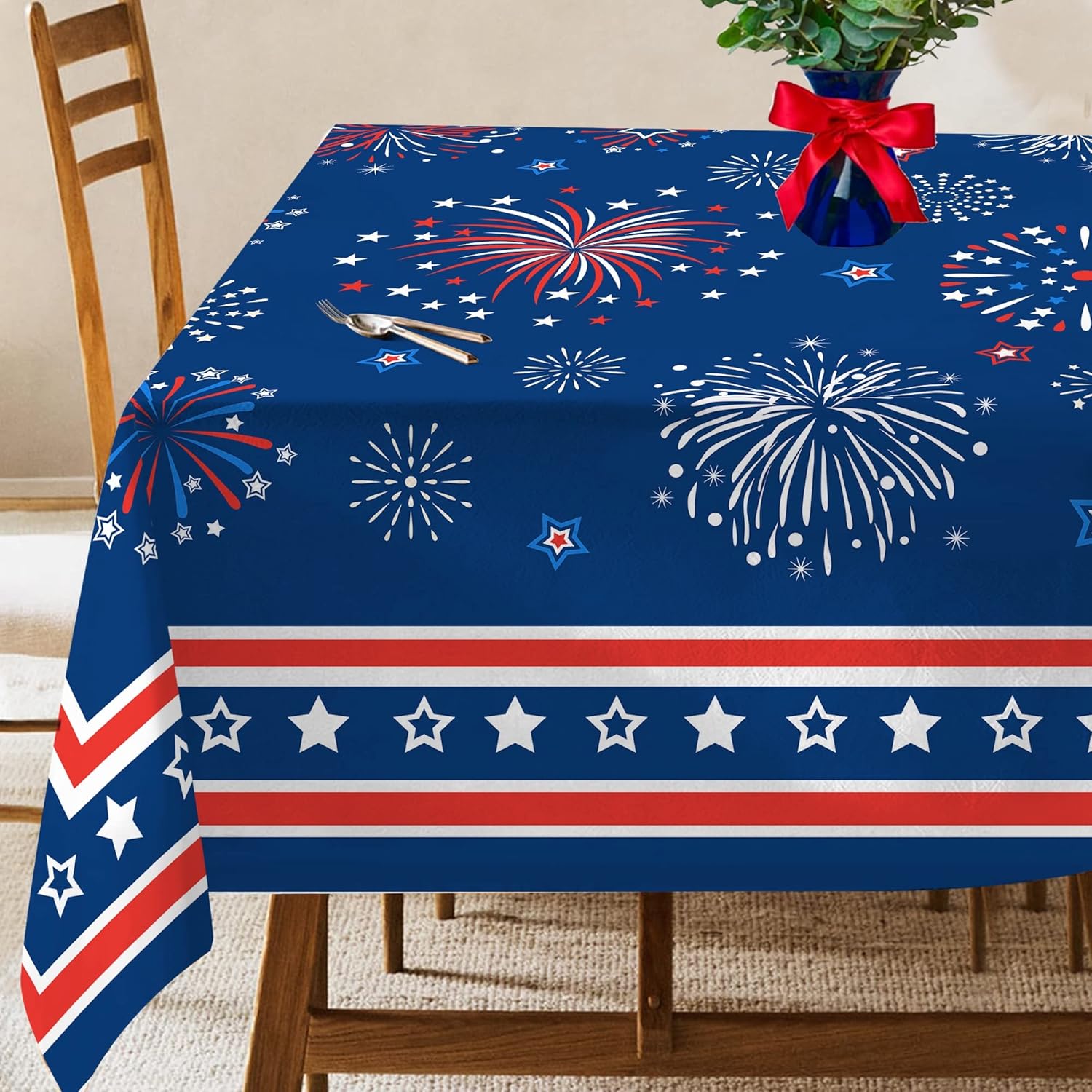 Amazon.com: Hexagram 4th of July Tablecloth, Patriotic Tablecloth ...