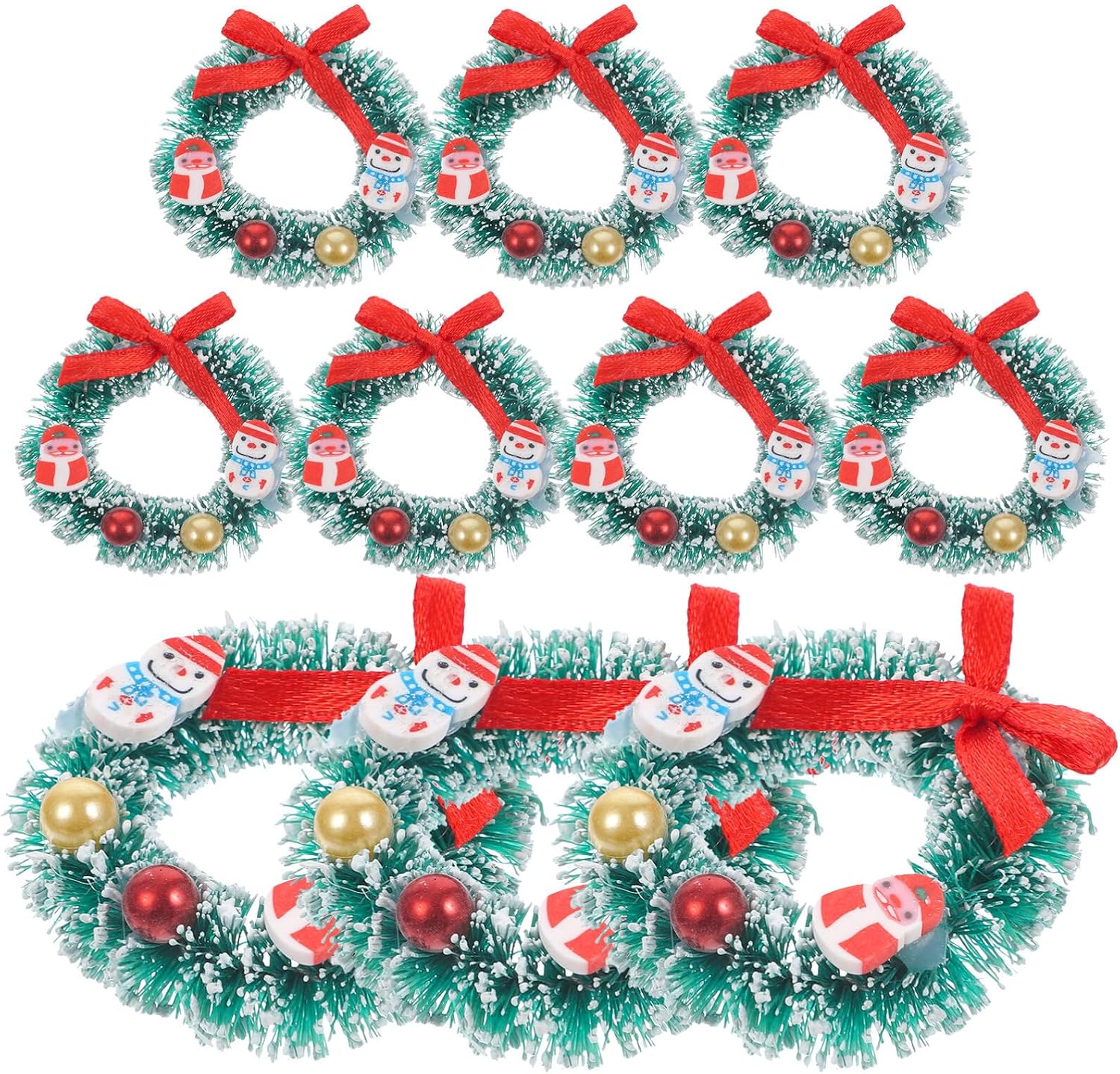 Amazon.com: MAGICLULU 10pcs Mini Christmas Wreaths with Bow Santa Claus ...