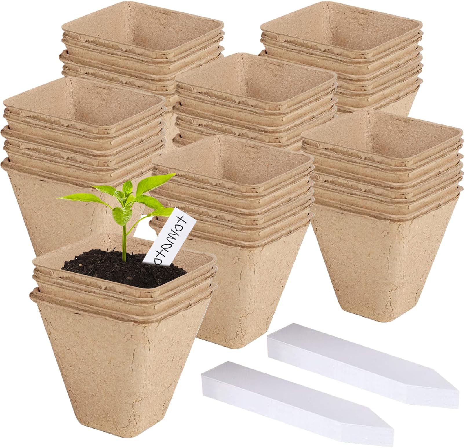 Amazon.com: XIZAO Seed Starter Pots Organic Planting Peat Pots ...