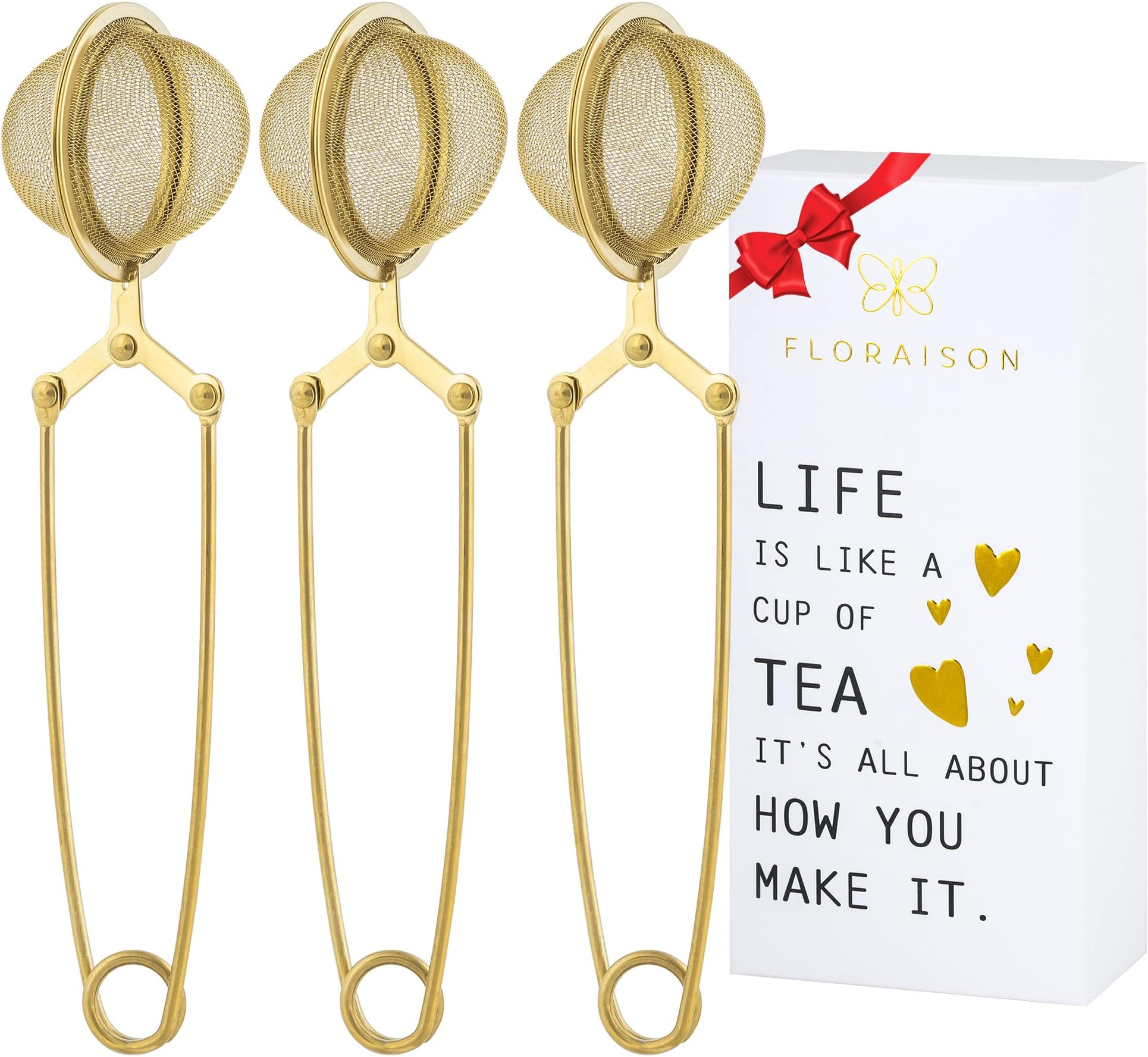 Amazon.com: Snap Ball Tea Strainer with Handle for Loose Leaf Tea, Rose ...