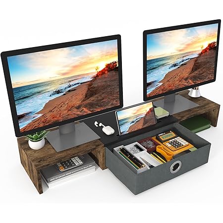 Amazon.com: WESTREE Dual Monitor Stand - Monitor Stand Riser- 2 Shelf ...
