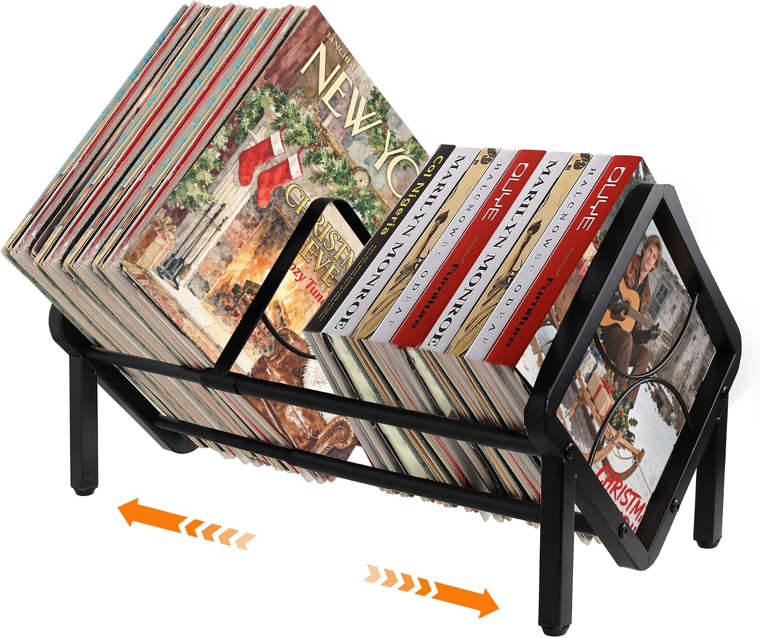 Amazon.com: Vane Oak Vinyl Record Storage Holder, 80-120 LP Vinyl ...