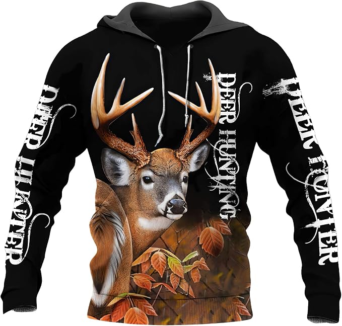 9Yourtime Mens Hunting Hoodies Sweatshirt Country Deer Long Sleeve ...