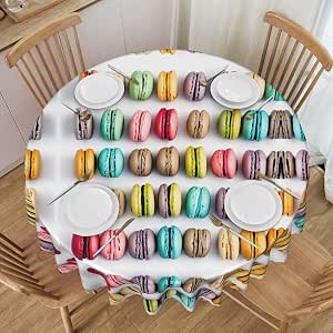 Amazon.com: Zeraoke Macaron Biscuit Flavored Pastries Print Round ...