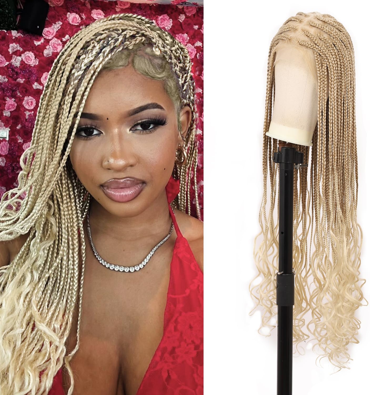 Olymei 360° Hd Full Lace Braided Wigs For Women Box Braid Wig Knotless Braided Wigs