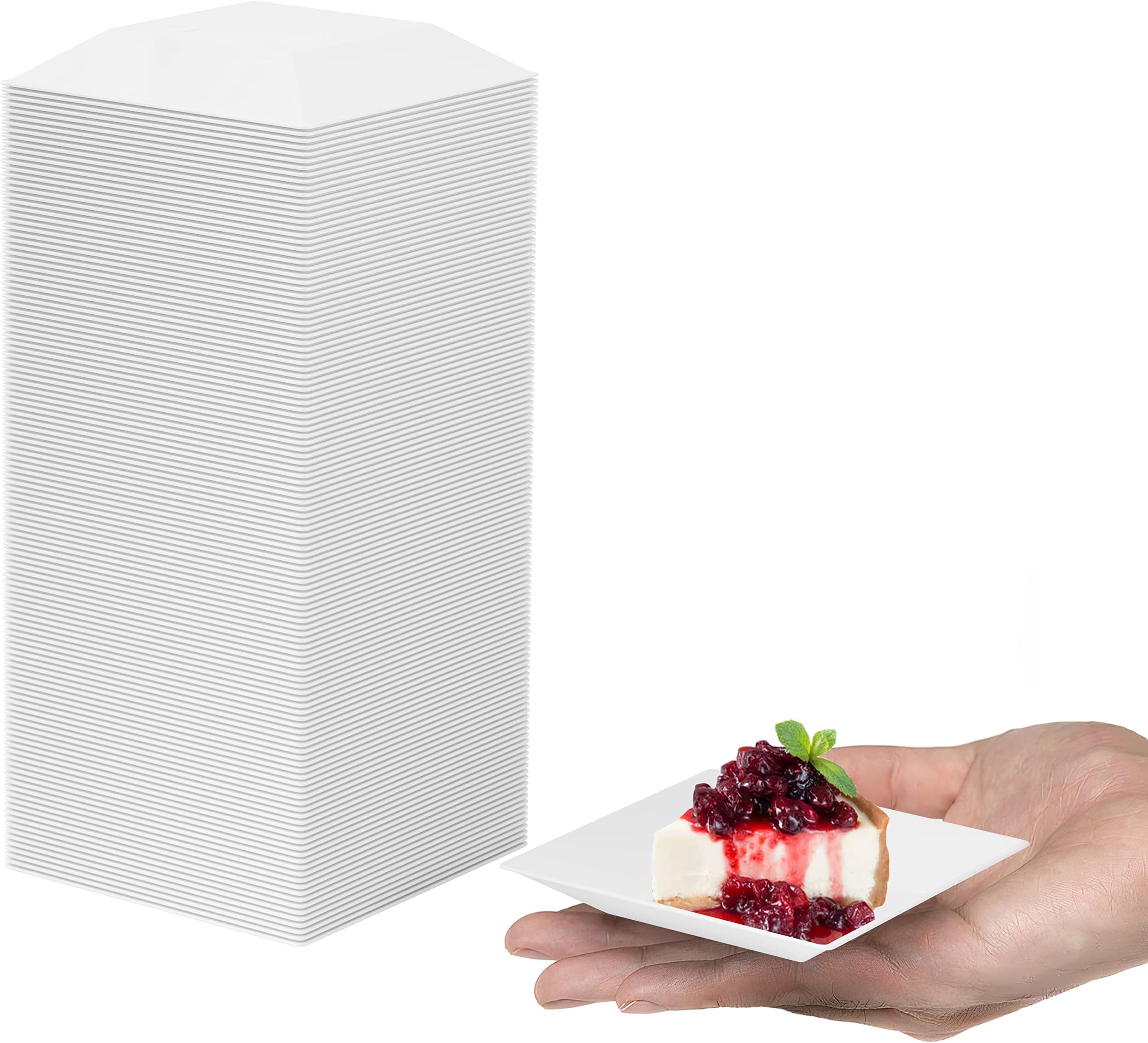 Amazon.com | Exquisite Mini Disposable Appetizer Plates - 100 Pack 4.5 ...