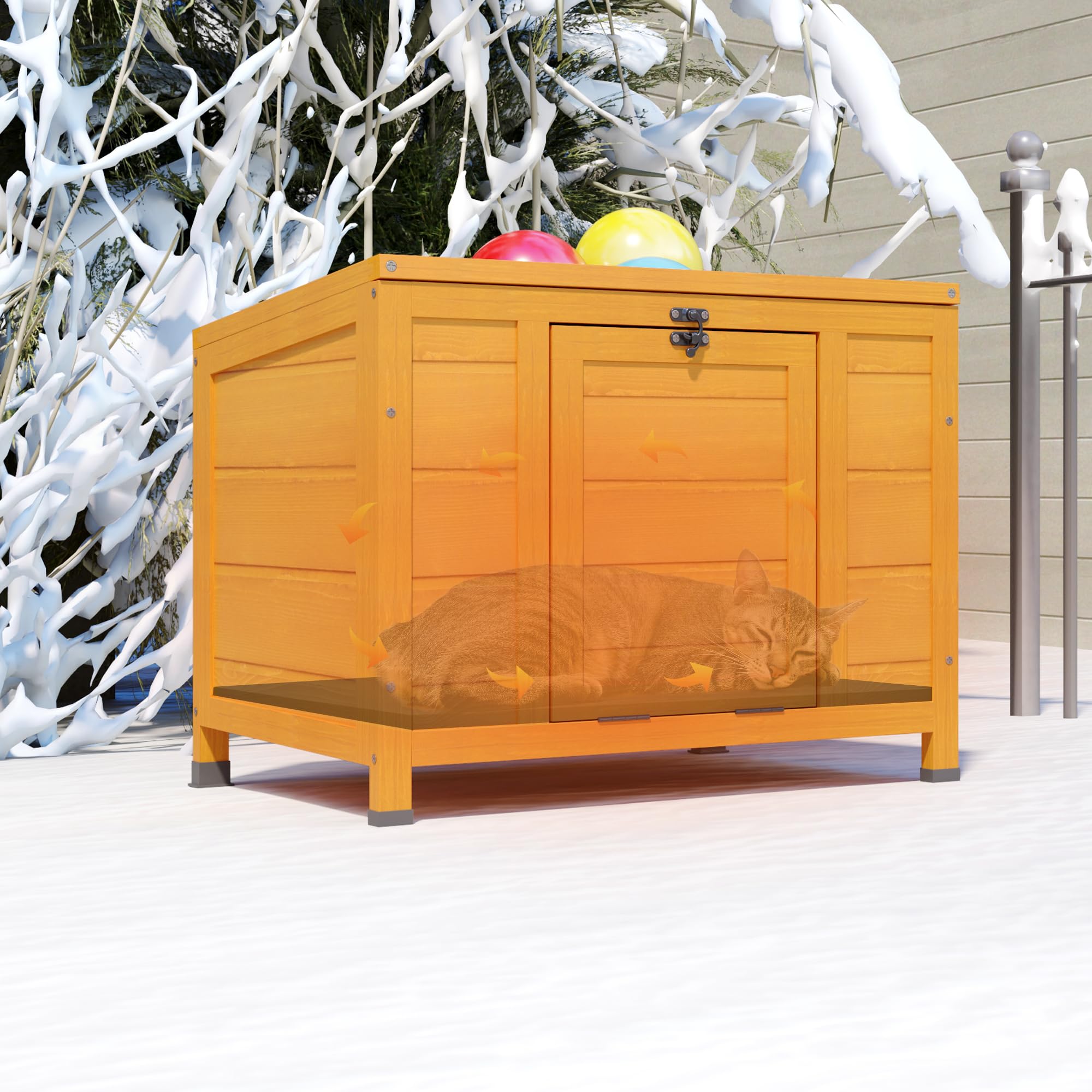 Snapklik.com : COZIWOW 24inches Wooden Catio Outdoor Cat House Small ...