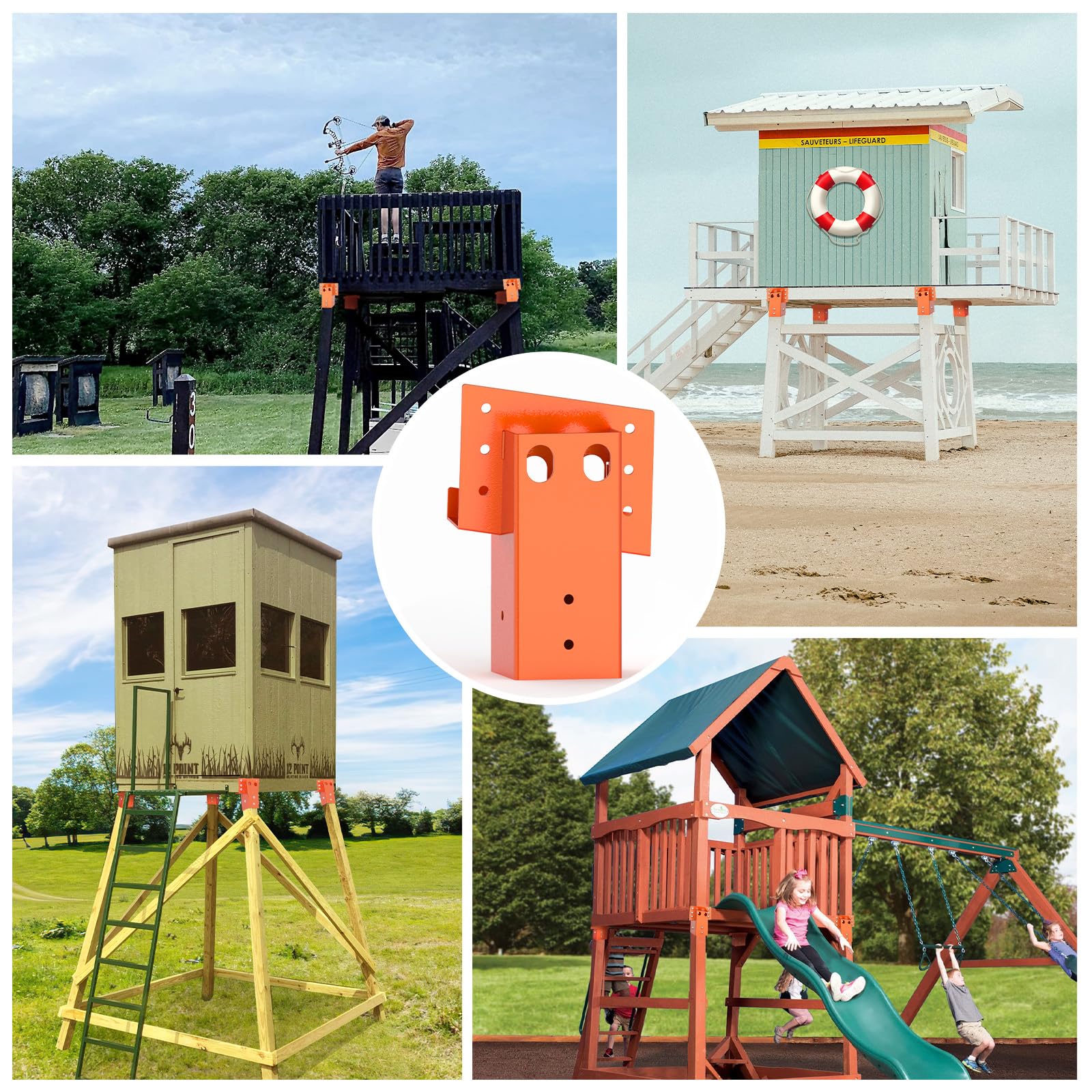 Snapklik.com : TFMUZERT Deer Stand Brackets 4x4 Elevator Bracket Deer ...