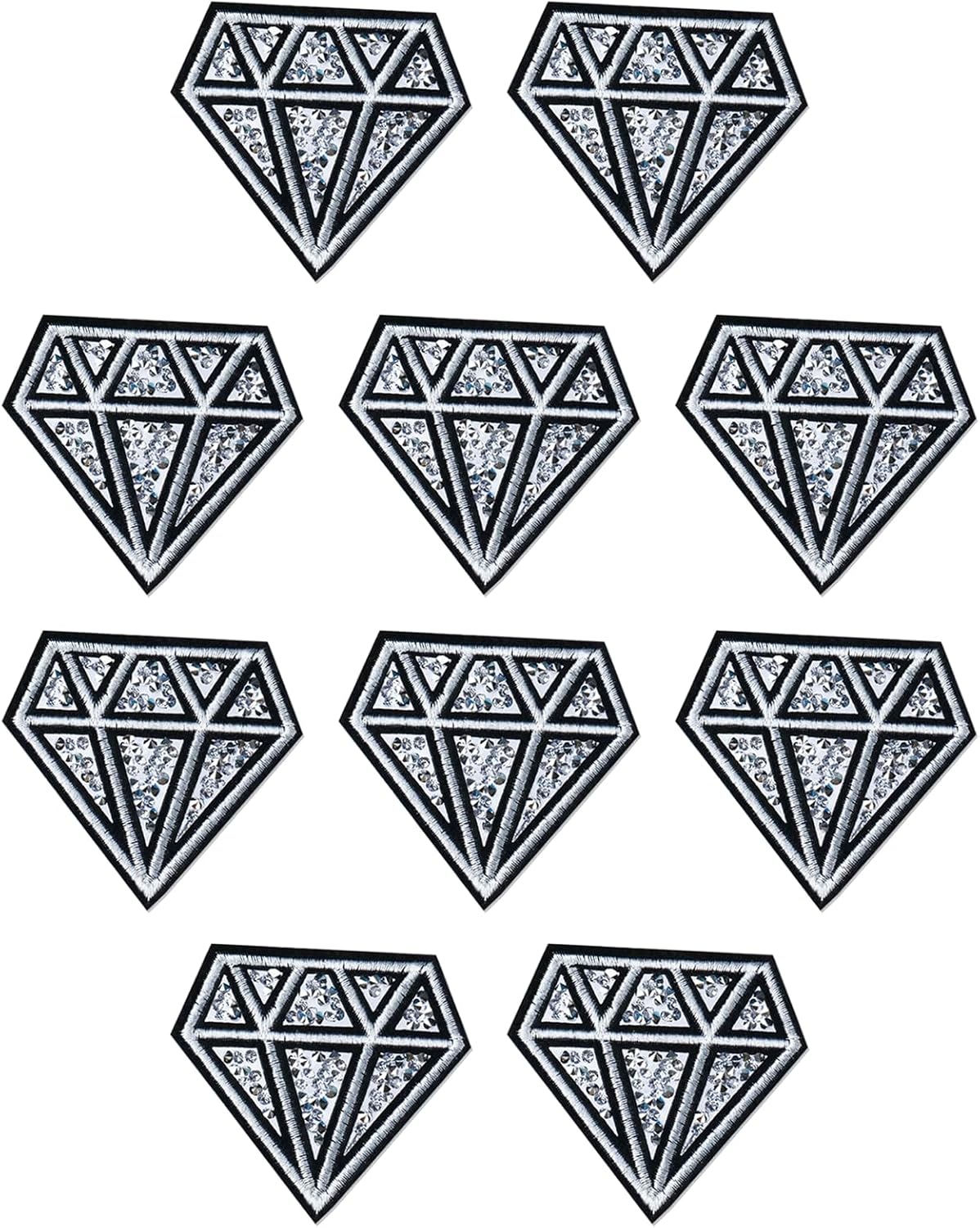 Amazon.com: 10CS Rhinestone Diamonds Iron On Patches, Bling Diamonds ...