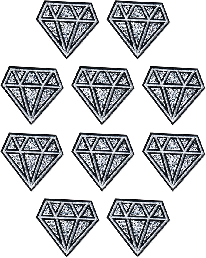 Amazon.com: 10CS Rhinestone Diamonds Iron On Patches, Bling Diamonds ...