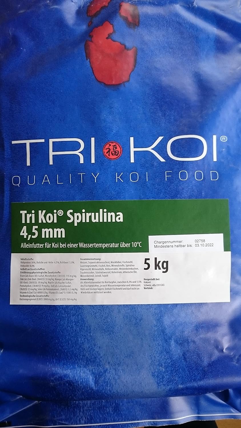 qdwq-US Tri Koi Spirulina - farbförderndes Qualitäts-Koifutter - 4,5 mm ...