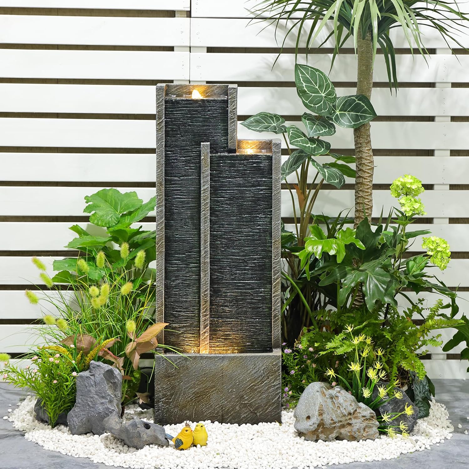 Amazon.com: SERBILHOME Garden Fountains Outdoor Water Fountain Modern ...