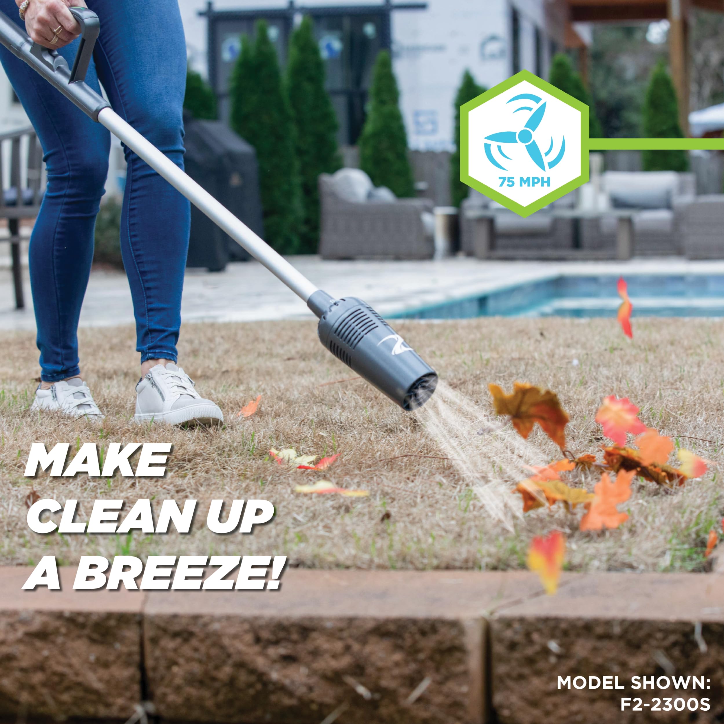 Lightweight Cordless Stick Blower for Outdoor Living Areas