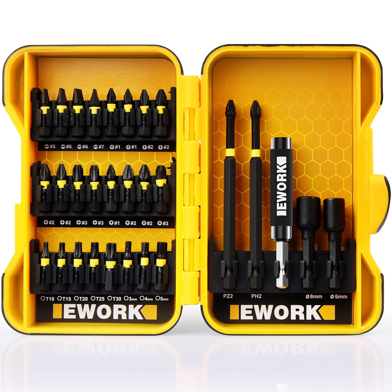 EWORK Screwdriver Bit Set 1/4 Hex Shank S2 Alloy Steel 29-Piece ...