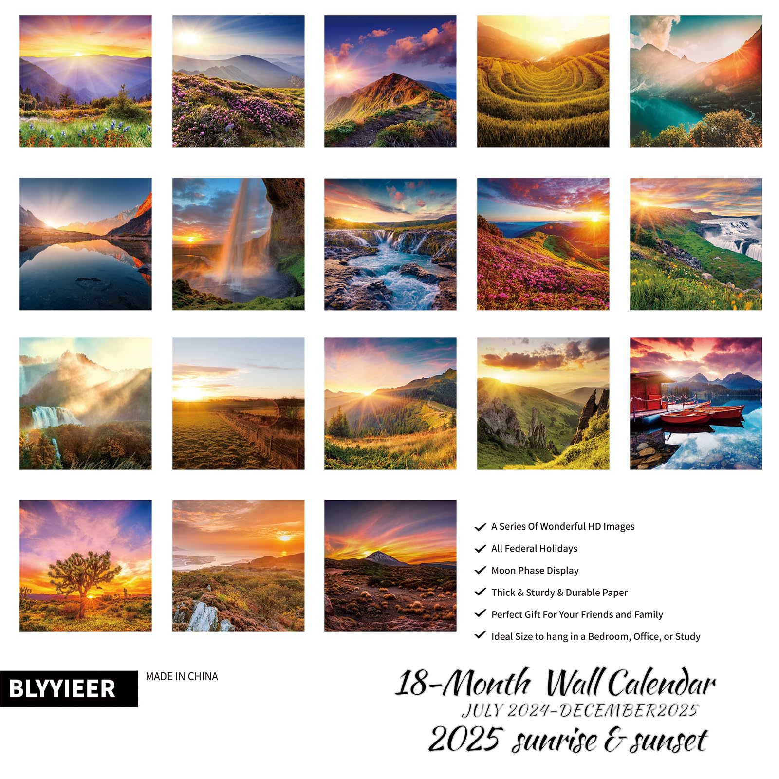 Snapklik.com : 2025 Wall Calendar, Sunrise Or Sunset Wall Calendars ...