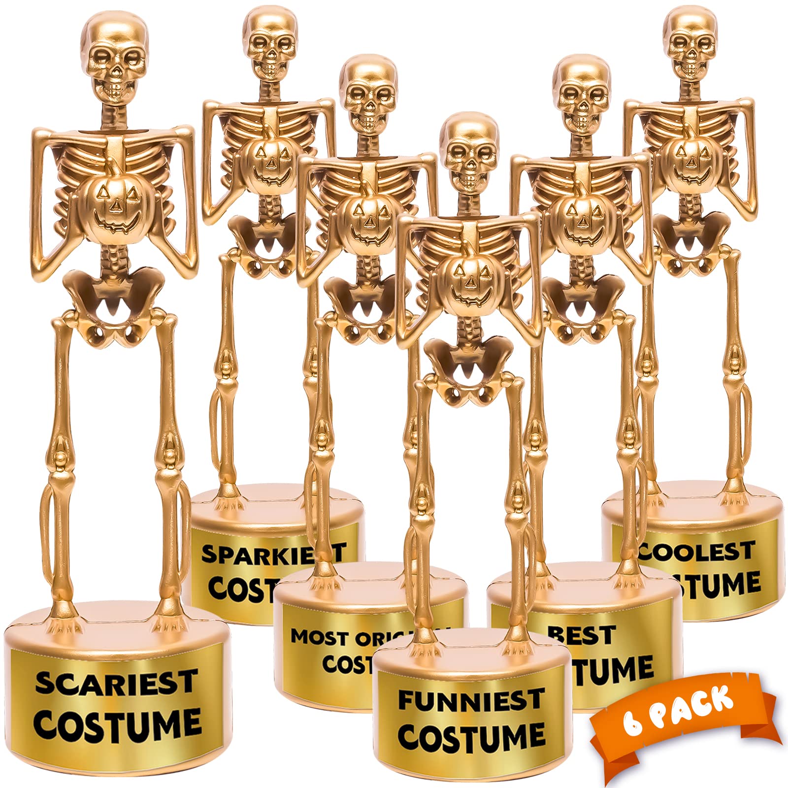 Buy 6 pack Halloween Best Costume Skeleton Trophy, Halloween Skull ...