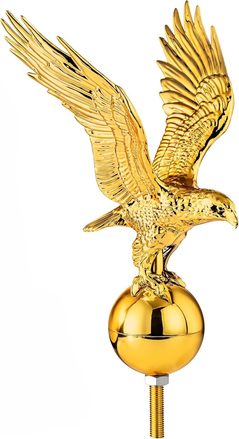 Amazon.com : Aurolit Golden Eagle Flagpole Topper for 20/25/30 Ft Pole ...