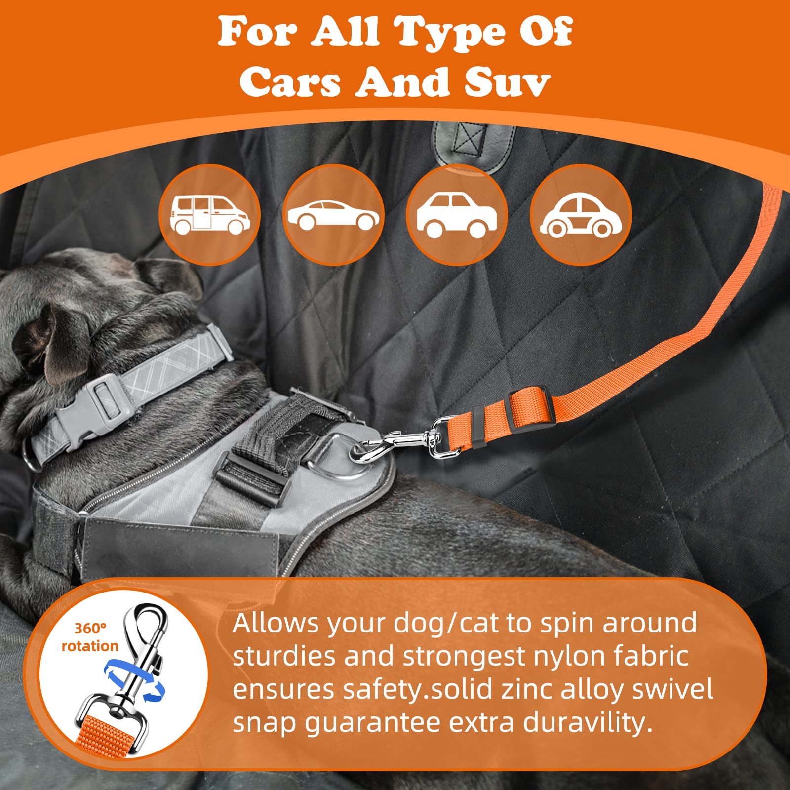 Snapklik.com : BWOGUE Pet Dog Cat Seat Belts, Car Headrest Restraint ...
