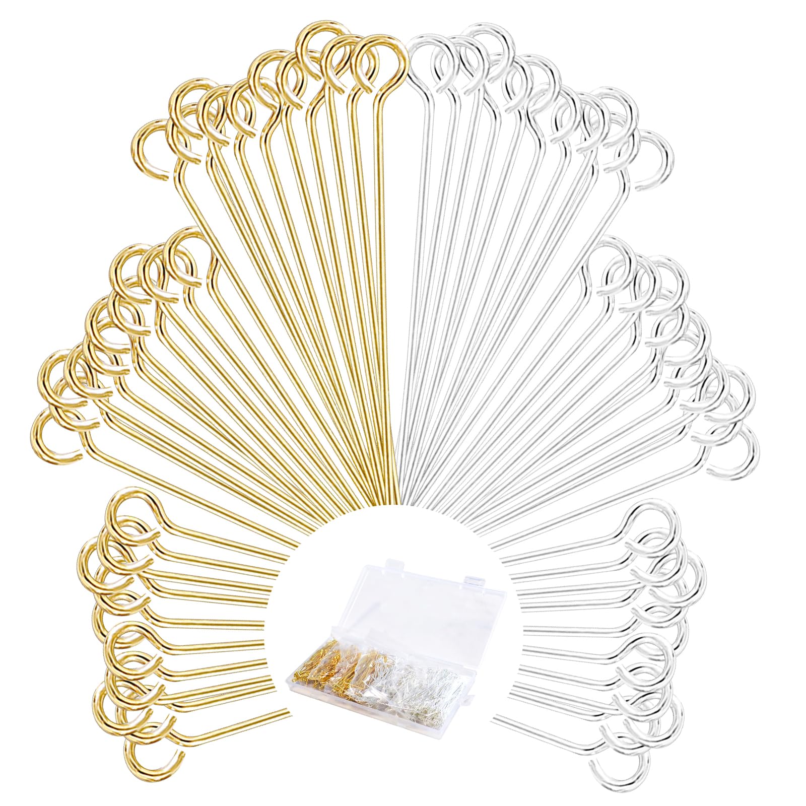 Amazon.com: 900 Pieces Eye Pins for Jewelry Making, 30mm 40mm 50mm Eye ...