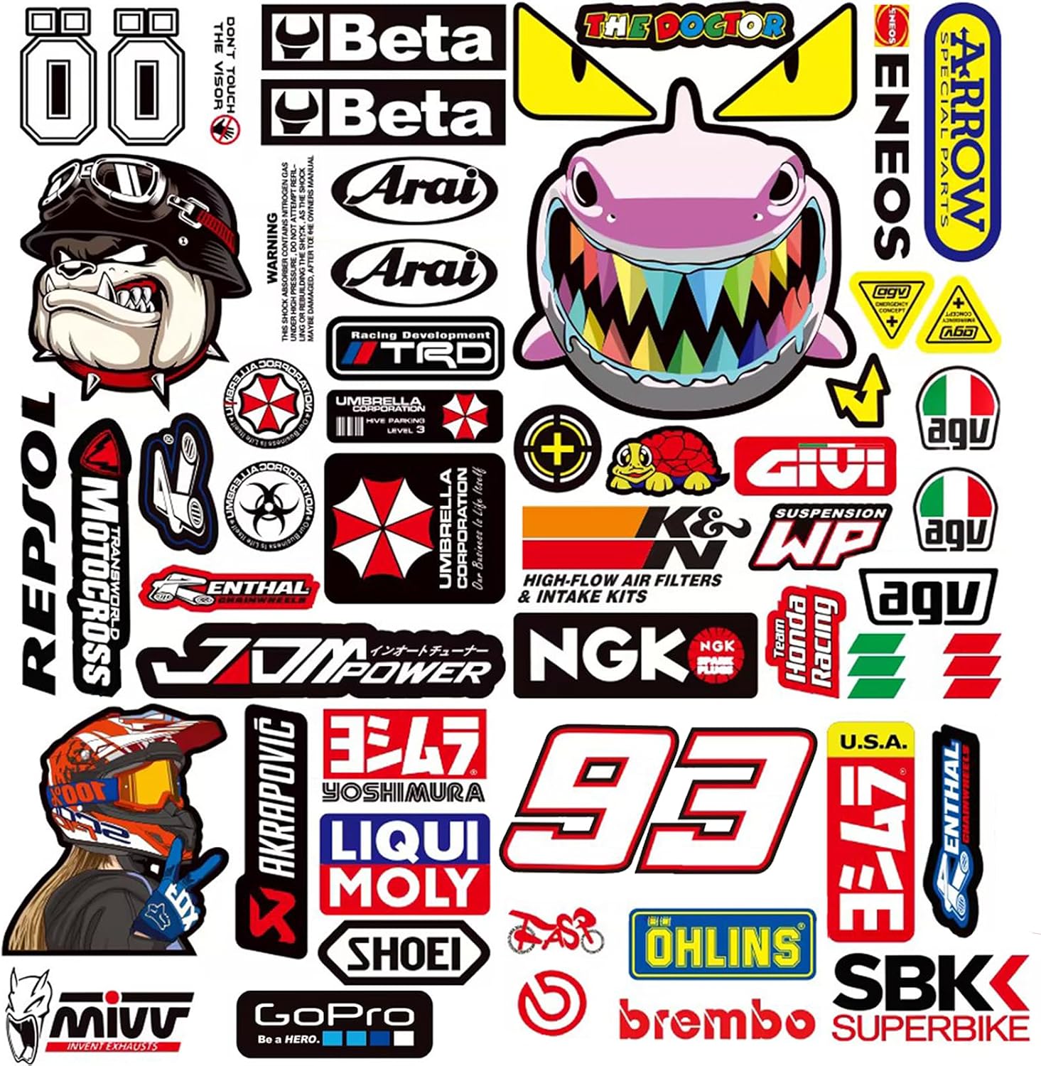 3 StüCk Motorrad Auto Aufkleber Wetterfeste Vinyl Aufkleber Sticker ...