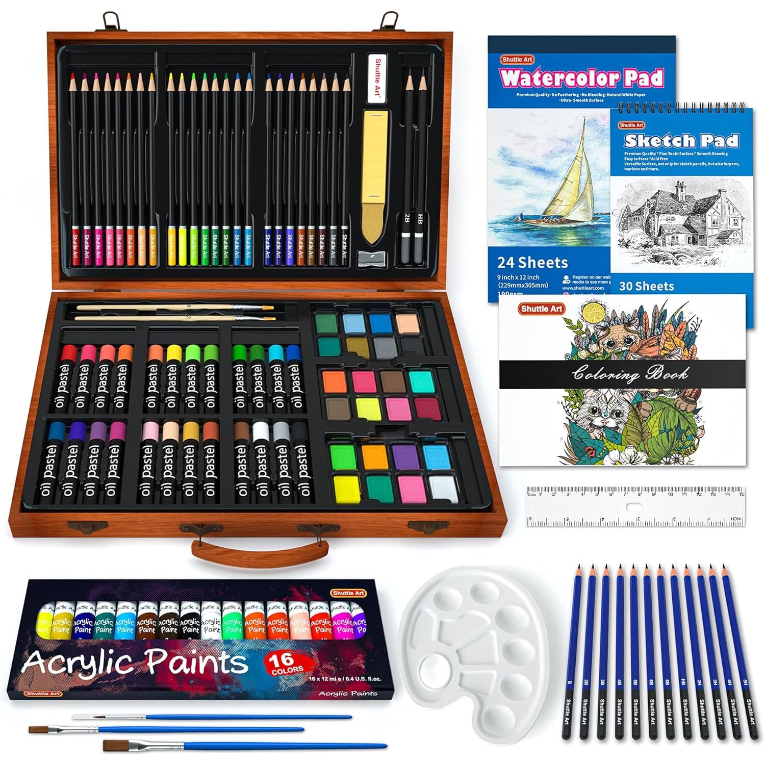 Amazon.com: Shuttle Art 118 Piece Deluxe Art Set, Art Supplies in ...
